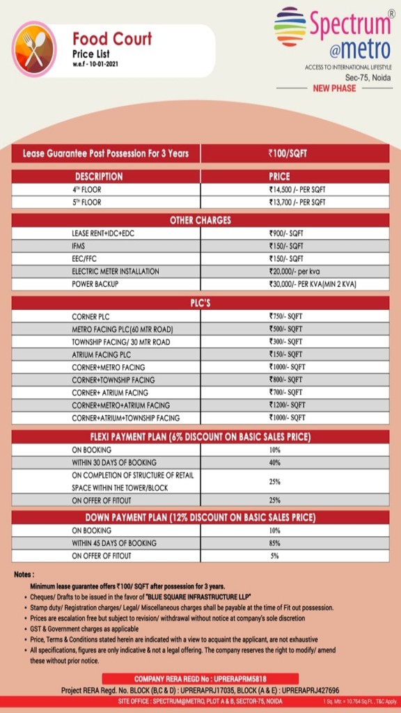 sm-food-court-price-list 2 - Noida Commercial